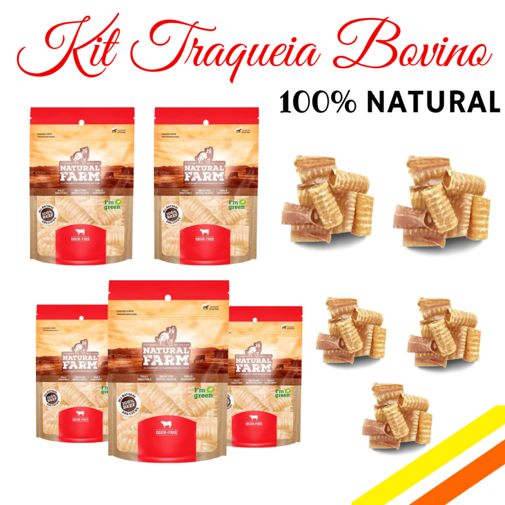 Kit Traqueia Bovina 100% Natural Alivia Stress Remove Tártaro - Natural ...