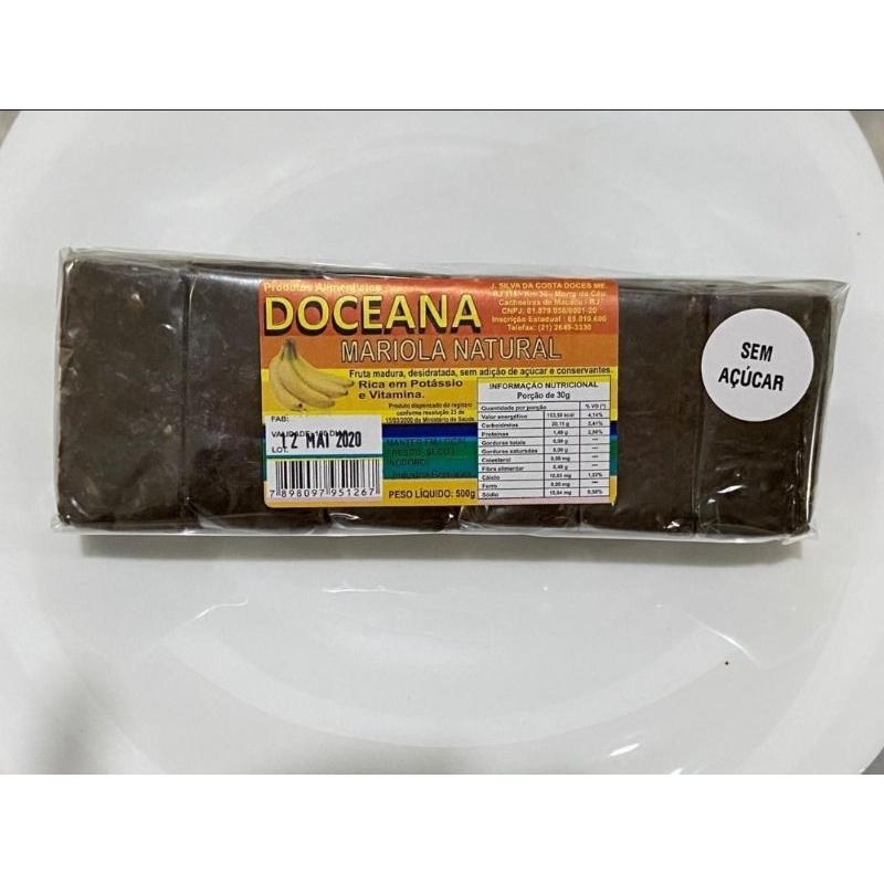 Mariola Natural 500G, (banana FIT, Zero Açúcar, alimento saboroso, rico ...