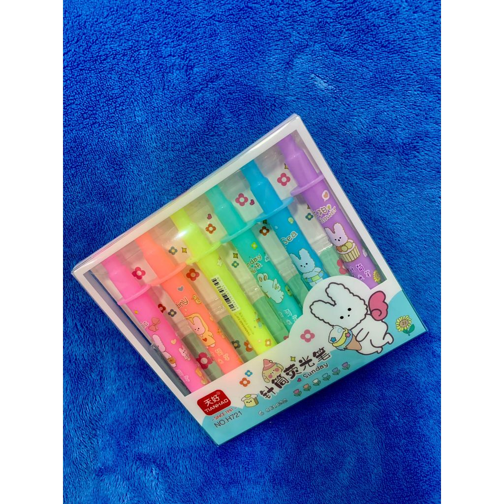 Caneta marca texto coloridos seringa (6 Unidades) | Shopee Brasil