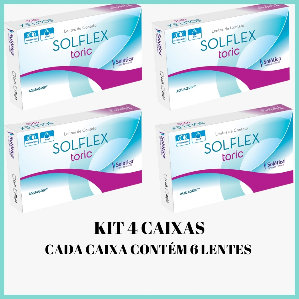 Kit 4 Caixas Lente de Contato para Astigmatismo - Solflex Toric Solótica | Shopee Brasil