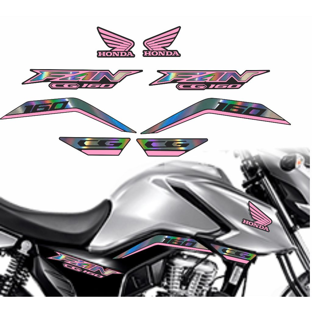 Kit Adesivo Holográfico Fan 160 2022 2023 | Shopee Brasil