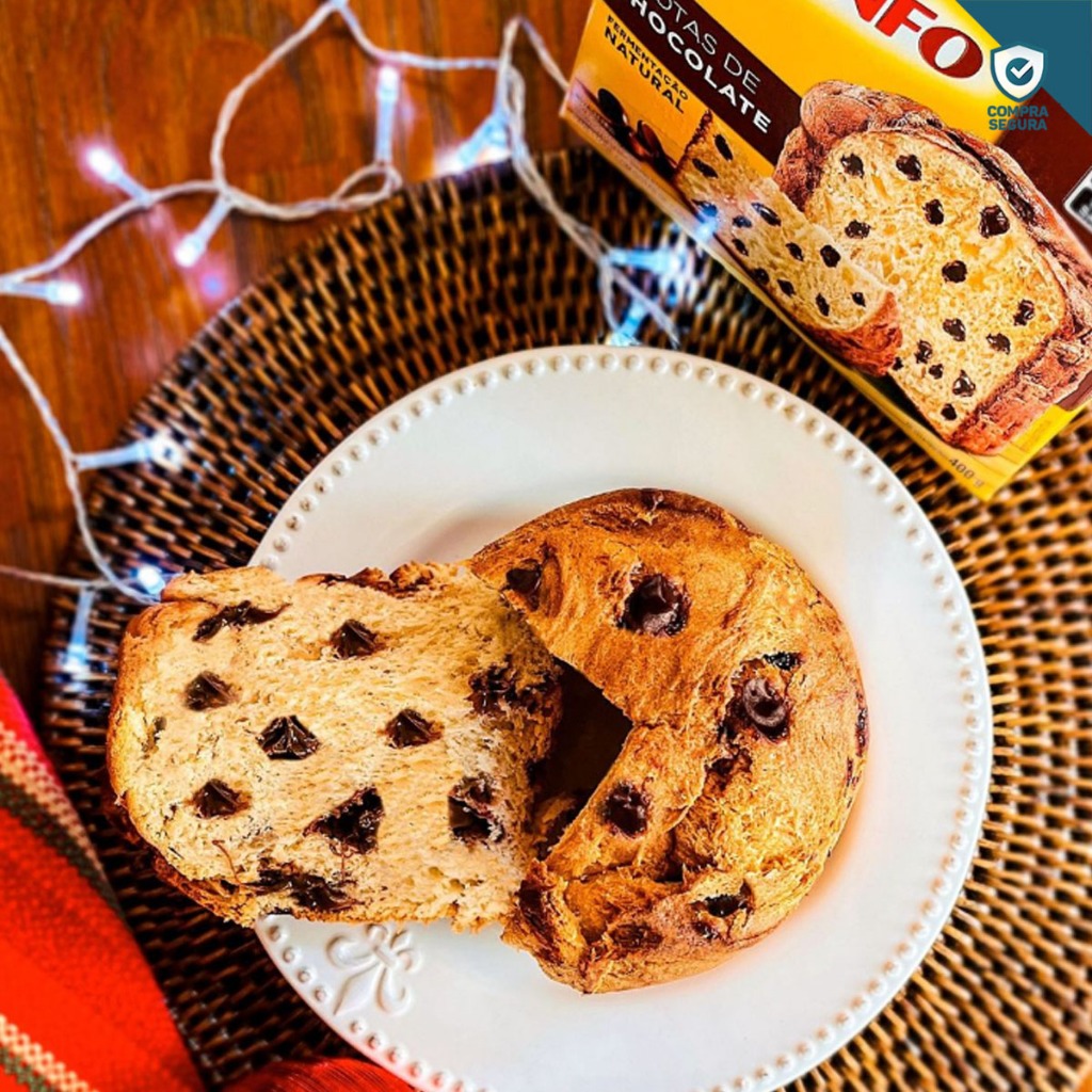 Panetone Panettone Com Gotas De Chocolate Triunfo Caixa 400g | Shopee ...