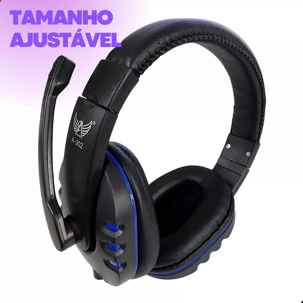 Fone De Ouvido Headset Gamer Com Microfone E Entrada P2 Rgb - A-302 ...