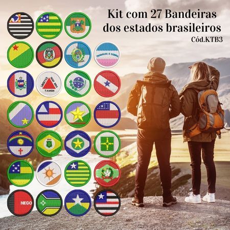 Kit com 27 Mini Bandeiras dos Estados Brasileiros 4x4cm - redonda Cód ...