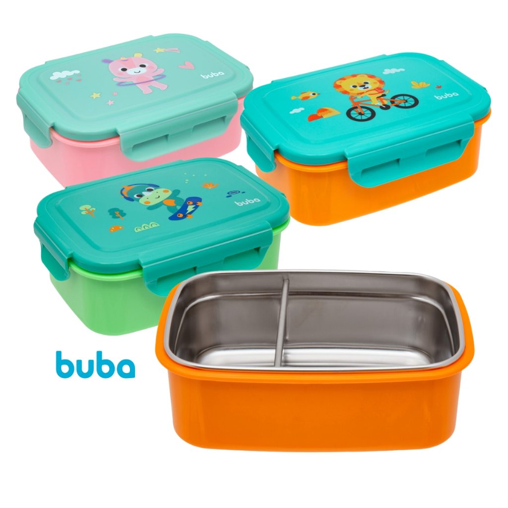 Marmita Infantil Bento Box Buba Pote para Lanche Infantil Potinho com ...