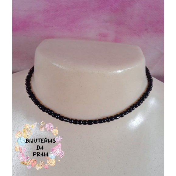 colares simples miçanga, branco,preto,colorido | Shopee Brasil