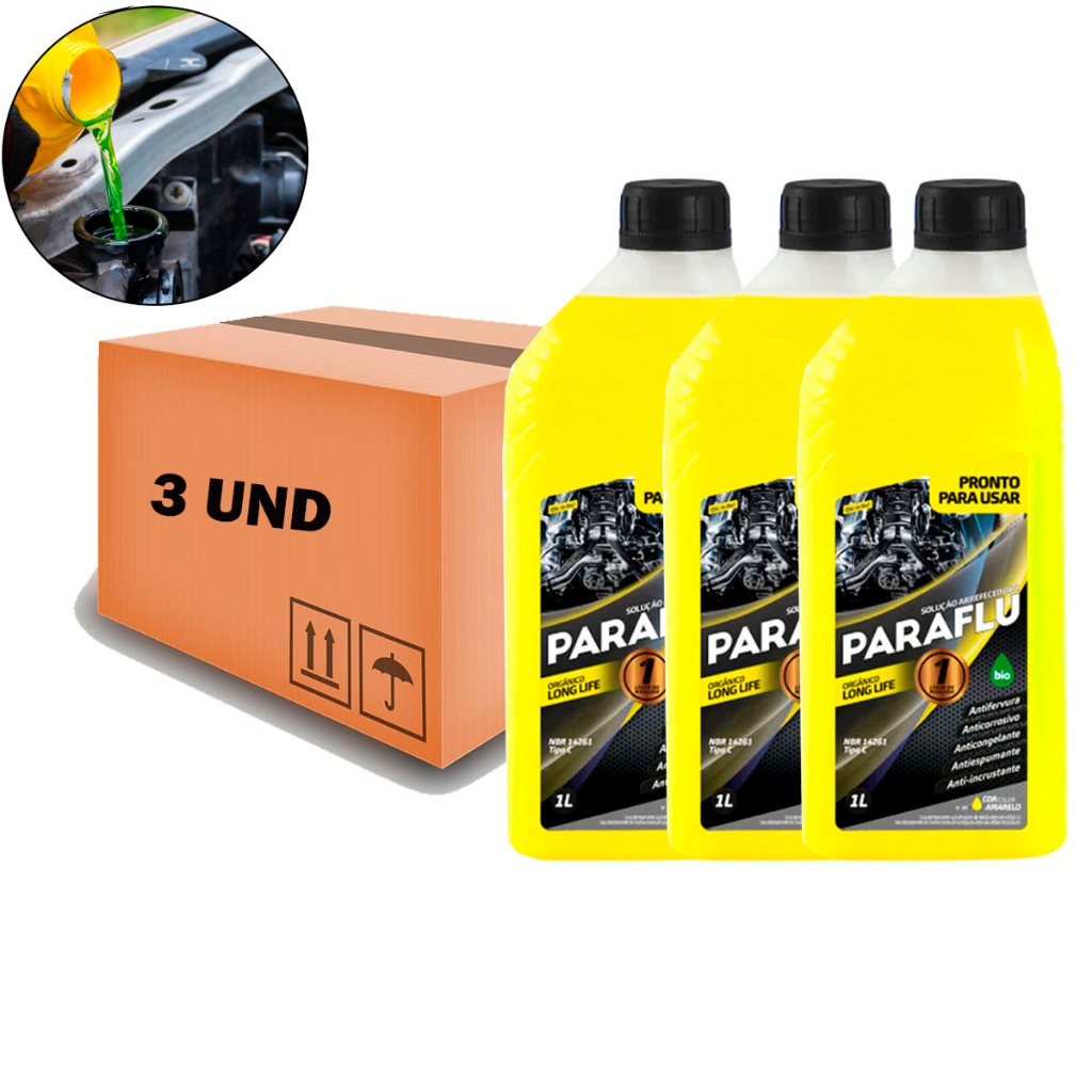 Aditivo Fluído Radiador Amarelo Pronto Uso Paraflu 3 Litros | Shopee Brasil