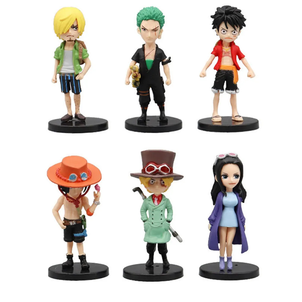 Kit 6 Figuras de Ação - One Piece - Mugiwaras - Luffy - Zoro - Robin ...