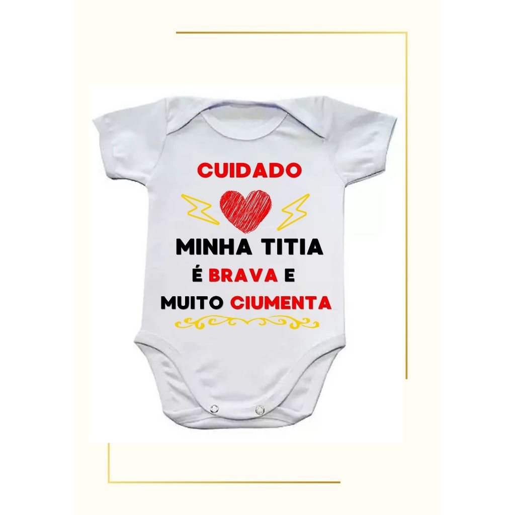 Body bebê infantil frases para titia ama mesversario personalizado ...