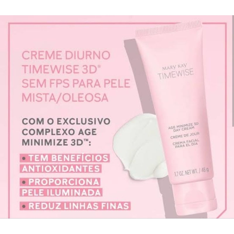 Hidratante Diurno Sem FPS TimeWise 3D Pele Mista/Oleosa | Shopee Brasil
