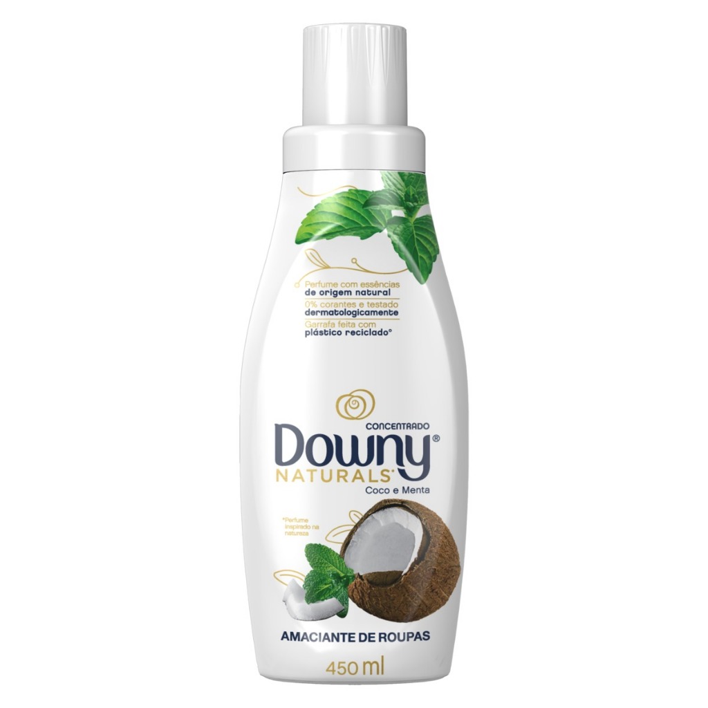Amaciante Downy Naturals Coco e menta em frasco 450 ml | Shopee Brasil
