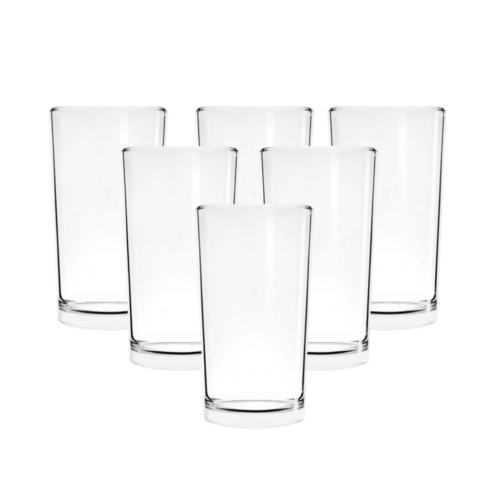 Jogo Kit 6 Copos Altos 300ML em Vidro Grosso Long Drink | Shopee Brasil