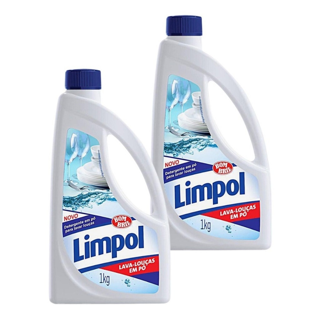 Kit 2 Sabão Lava Louças para Máquina em Pó Limpol 1 KG - Bombril ...