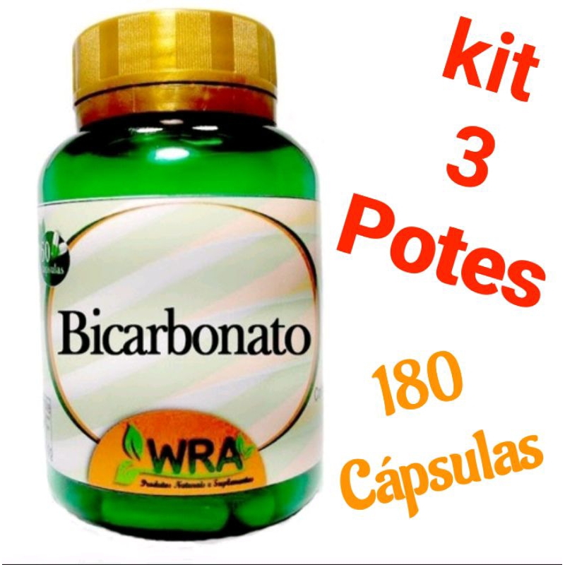 Bicarbonato de Sódio 100% natural e puro. Kit com 3 Potes 180 Cápsulas ... Bicarbonato de Sódio 100% natural e puro. Kit com 3 Potes 180 Cápsulas ...