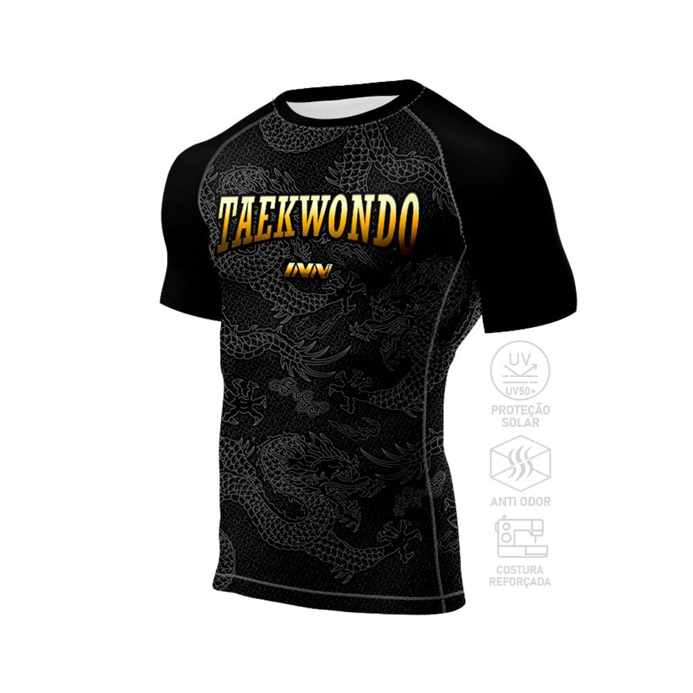 Rash guard Manga Curta Taekwondo Dragon Thai Dourado | Shopee Brasil