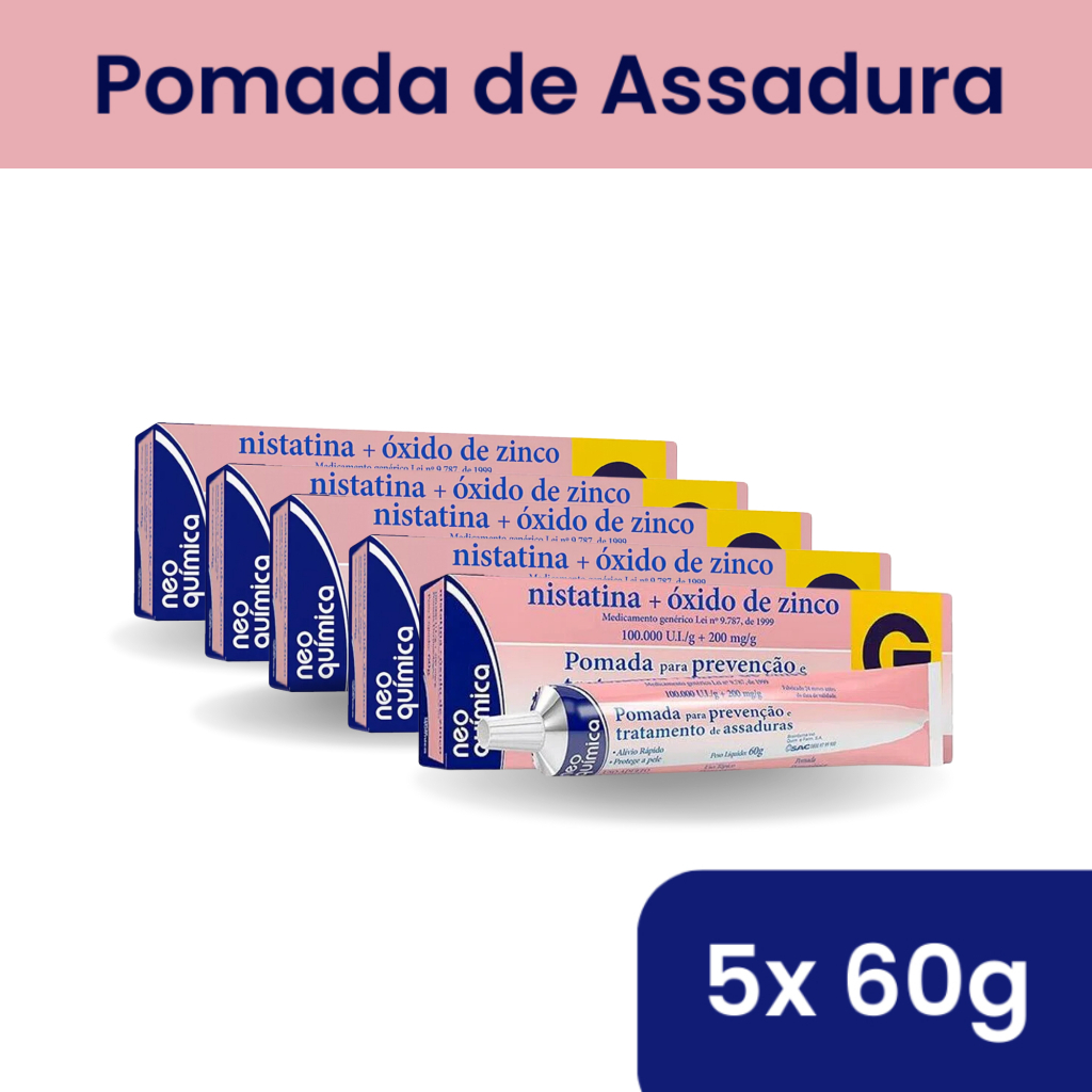 Kit 5 unidades pomada preventiva para assaduras- 60g | Shopee Brasil