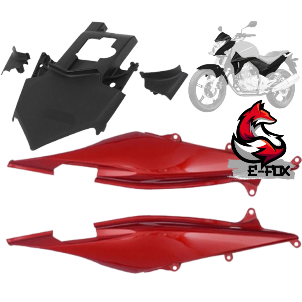 KIT CARENAGEM MOTO HONDA CB 300R 2010 2011 2012 2 PEÇAS RABETA COMPLETA ...
