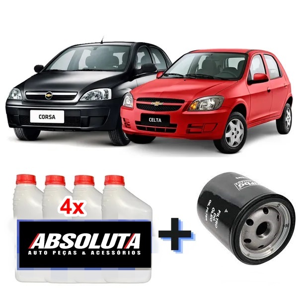 KIT TROCA DE OLEO CELTA CORSA MONTANA AGILE PRISMA CLASSIC 15W40 ...
