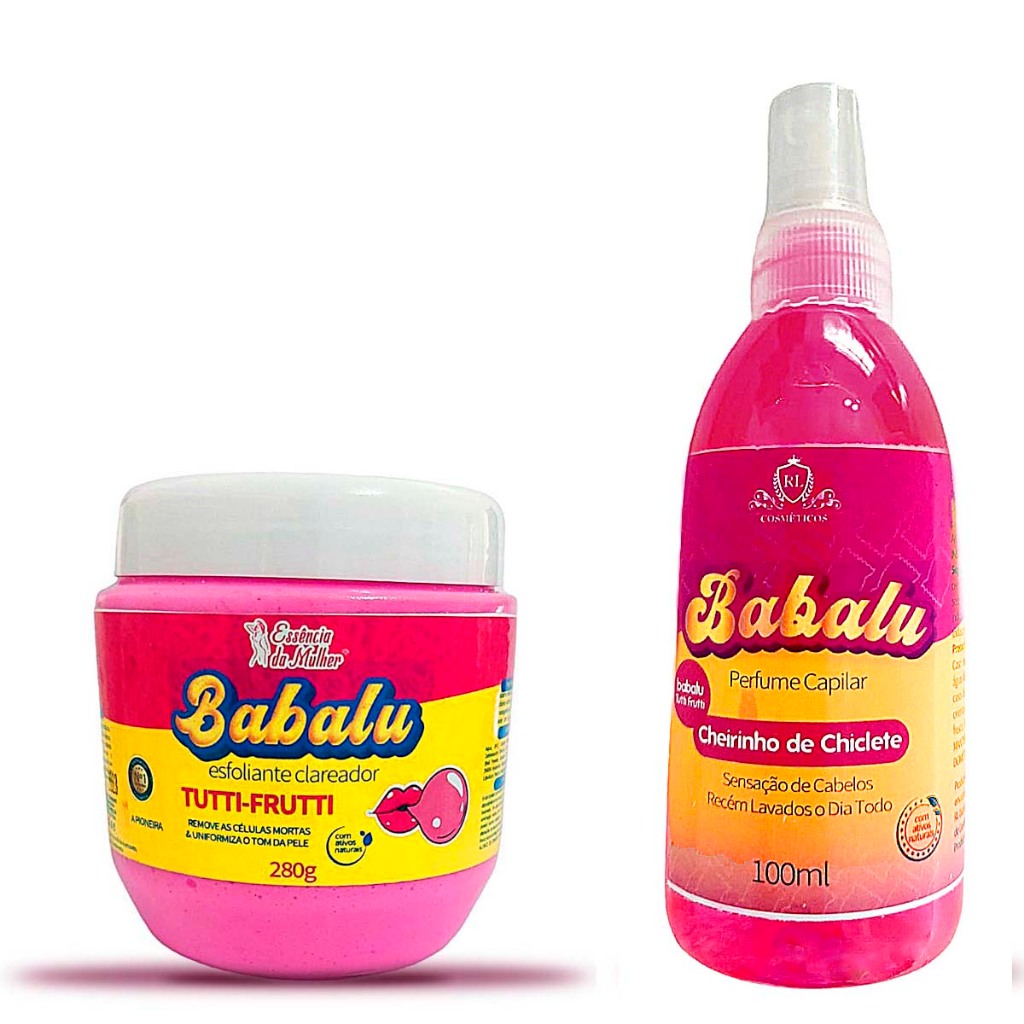 Kit Esfoliante Clareador Babalu 280 ml e Perfume Capilar Babalu 100 ml ...