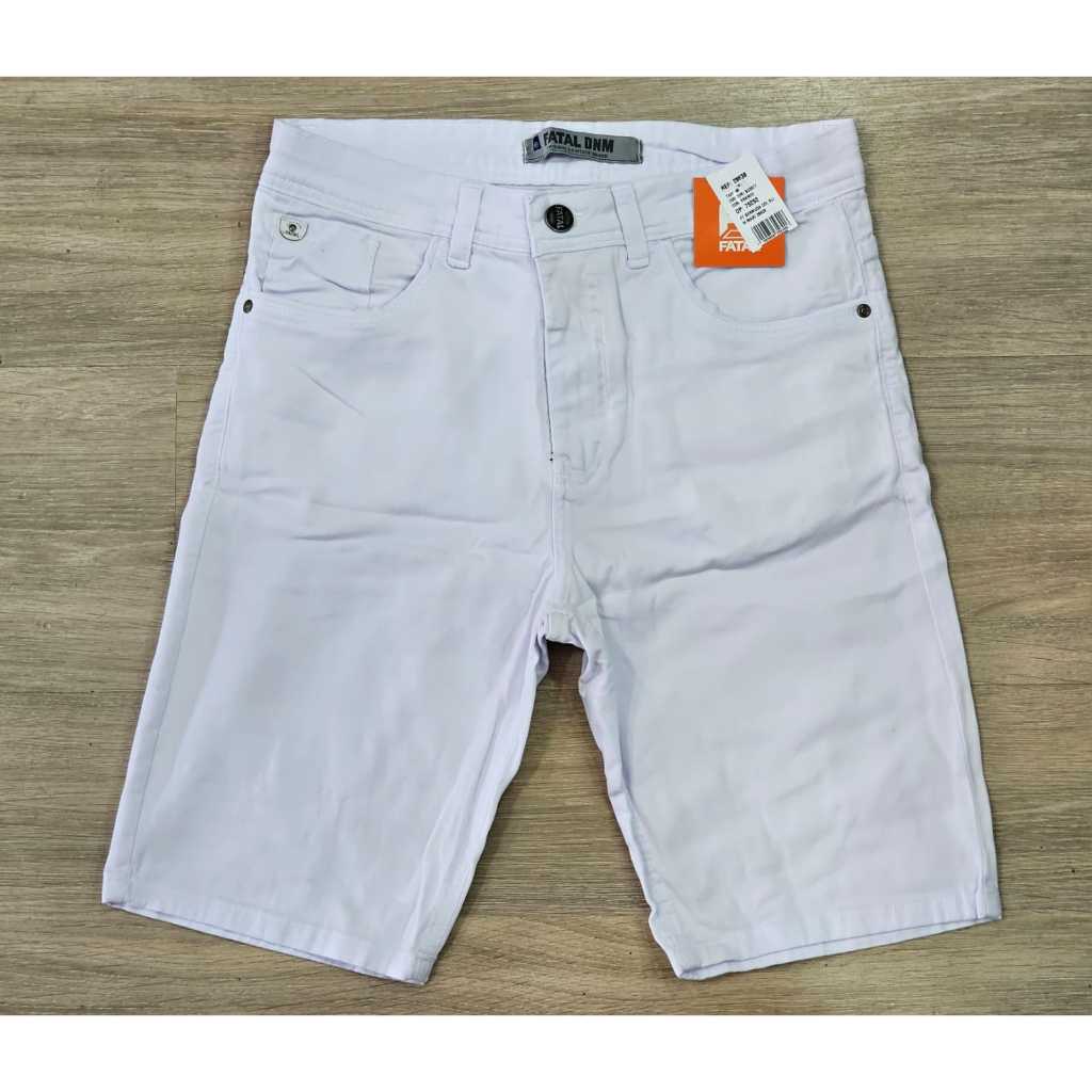 Bermuda Branca Sarja Fatal Surf | Shopee Brasil