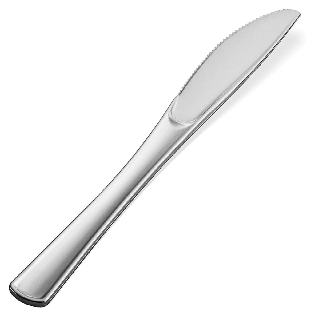 Kit 40 Facas Prata Refeição Grandes 19,6cm Descartáveis de Luxo em ...
