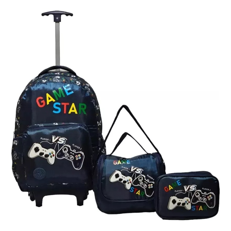 Kit Mochila Meninos Gamer Star Jogos Juvenil Rodinhas Tam G | Shopee Brasil