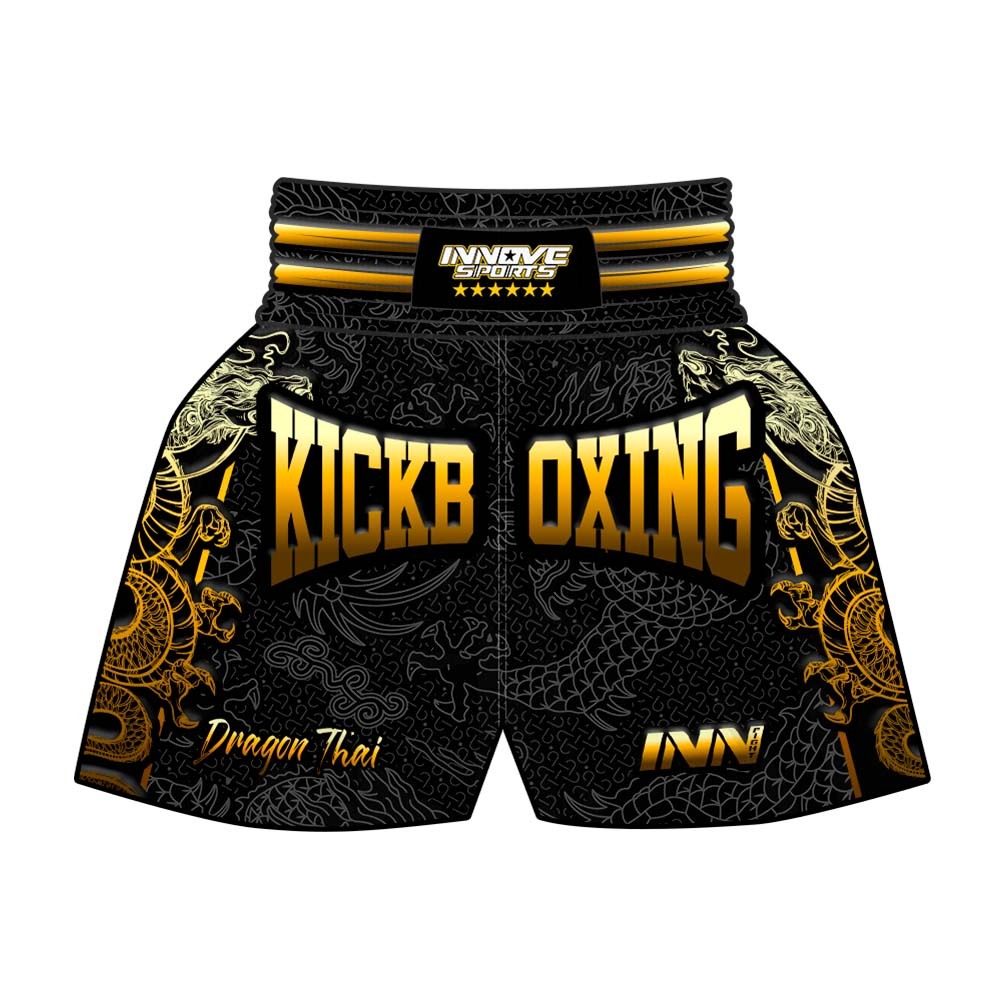 Short Kickboxing Longo Dragon Thai Dourado Unissex | Shopee Brasil