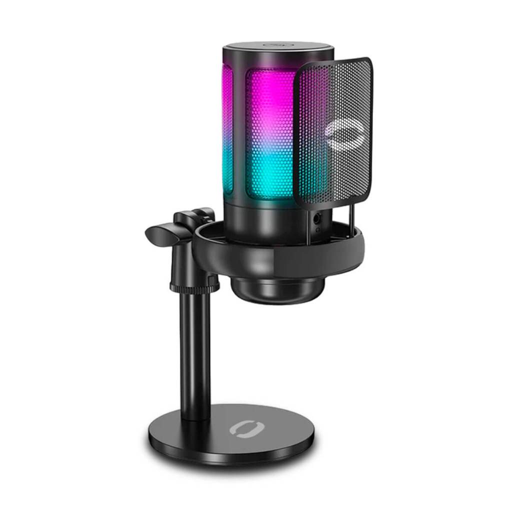 Microfone De Mesa Gamer Rgb Profissional Usb Cor Preto | Shopee Brasil