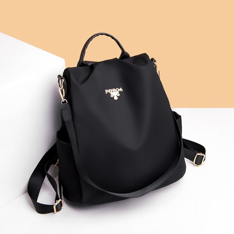 mochila feminina PRETA antifurto reforçada impermeável POABA | Shopee ...