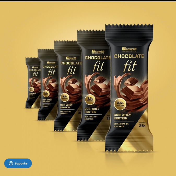 CHOCOLATE FIT - DISPLAY C/ 8UN. - GROWTH SUPPLEMENTS | Shopee Brasil