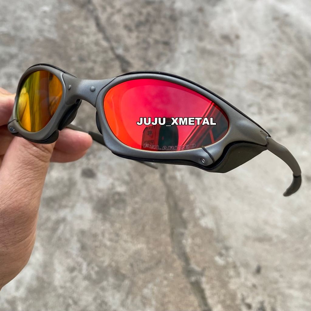 Óculos Penny Metal Premium Lentes Vermelhas C/ Sideblinders | Shopee Brasil
