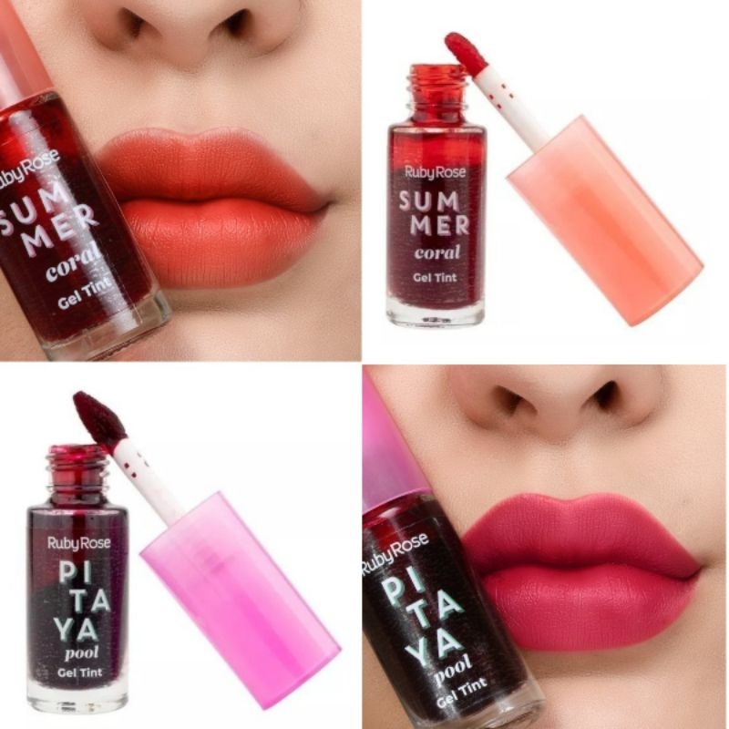 Liptint Ruby Rose Gel Tint Coral E Pitaya | Shopee Brasil