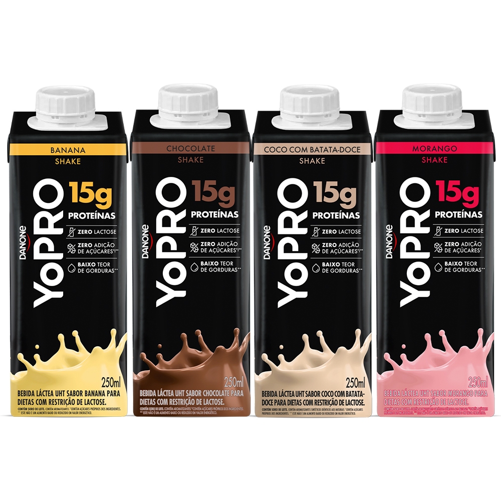 Pack 4 Unidades YoPRO Bebida Láctea UHT 15g de Proteínas 250ml Cada ...