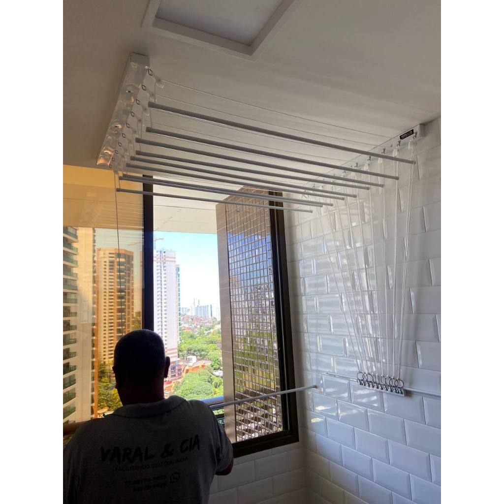 Varal De Teto Com 8 Varetas Individuais Inteligente - Envio Imediato ...