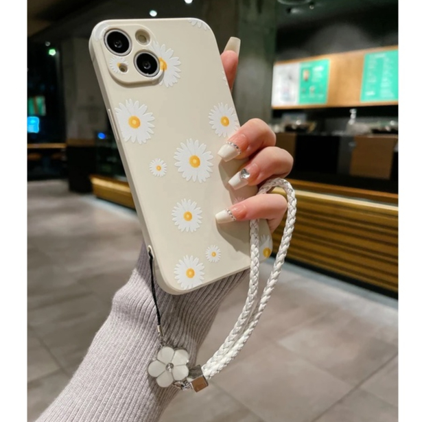 Capa Capinha Case Com Cordinha Salva Celular Flor Margarida Iphone 11