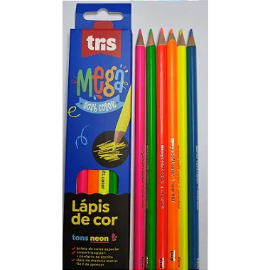 LAPIS DE COR TRIS SOFT COLOR NEON 6 CORES | Shopee Brasil