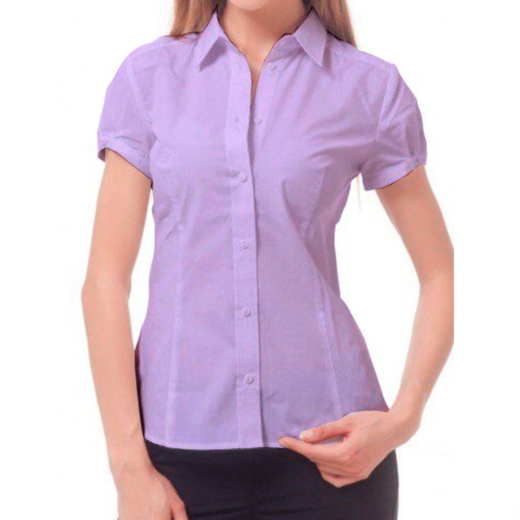 Camisa Social Feminina Manga Curta Ideal Para Uniforme Camisa Feminina