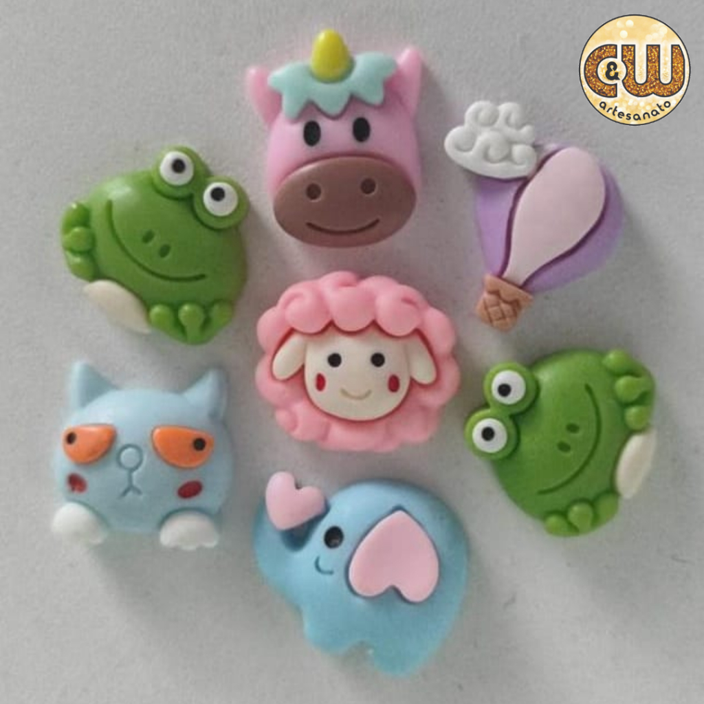 Molde Silicone Rosto de Bichos / Gato / Elefante / Sapo / Vaca / Ovelha ...