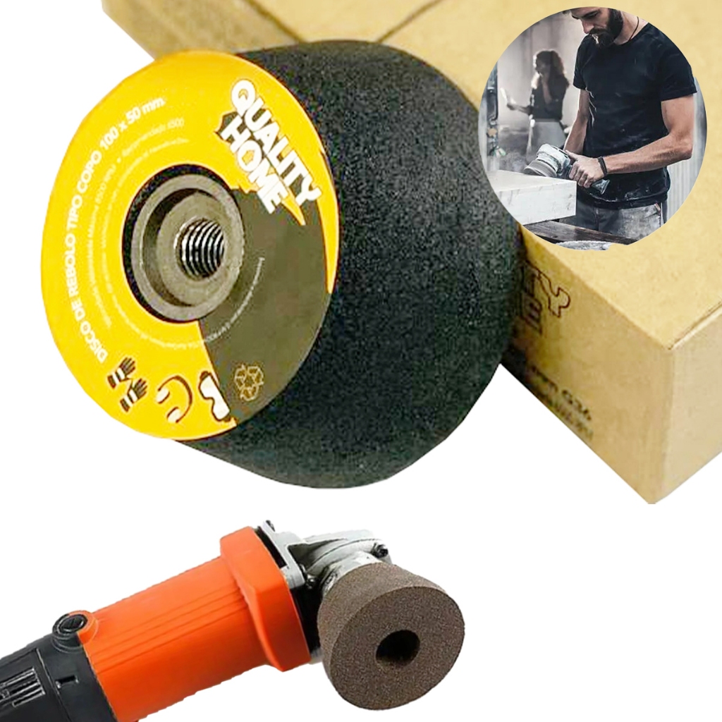 Rebolo Porcelanato Diamantado Cônico Desbaste Corte 45 Graus Acabamento ...