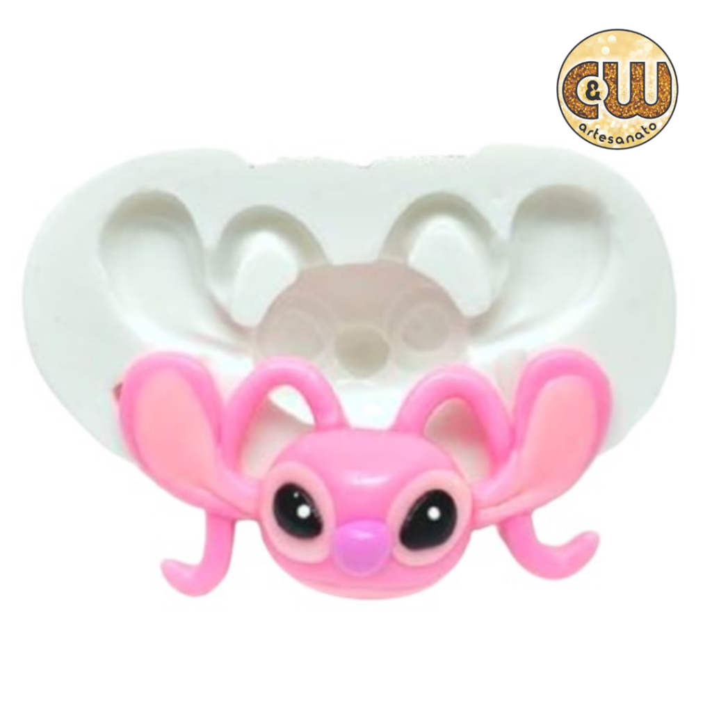Molde Silicone Rosto Angel / Lilo e Stitch Confeitaria e Artesanato ...