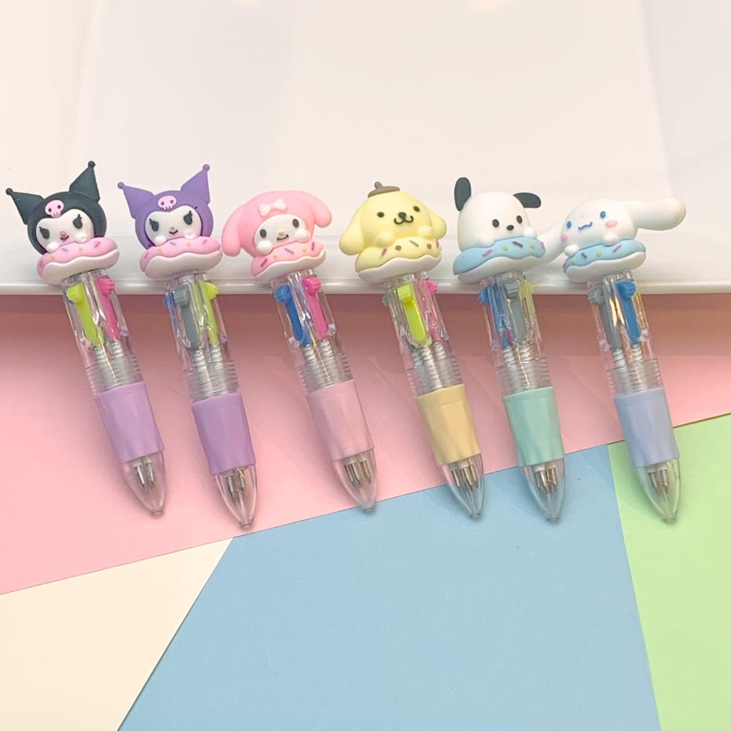 Caneta de 4 Cores Kawaii Sanrio Kuromi My Melody - Papelaria Fofa volta ...