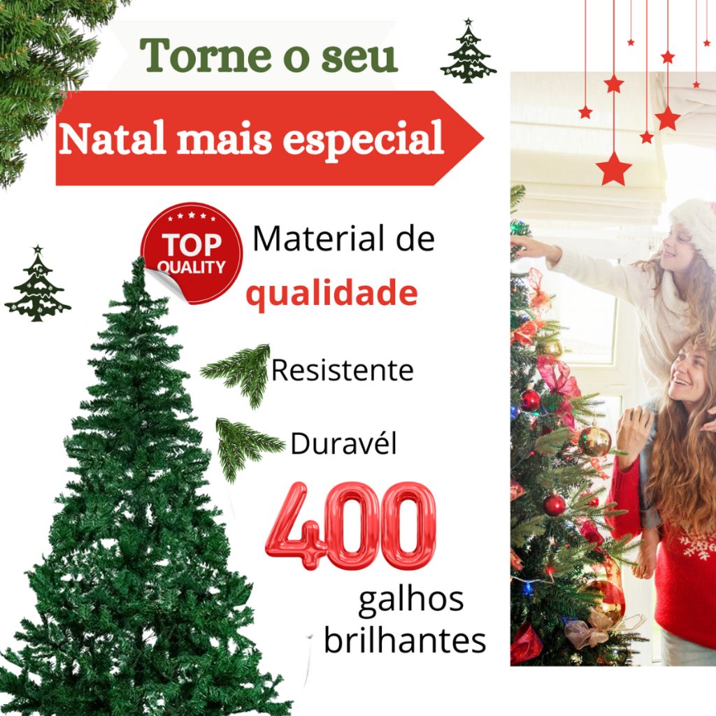 Árvore Pinheiro Natal Tradicional Verde Cheio Grande Premium Linha luxo ...