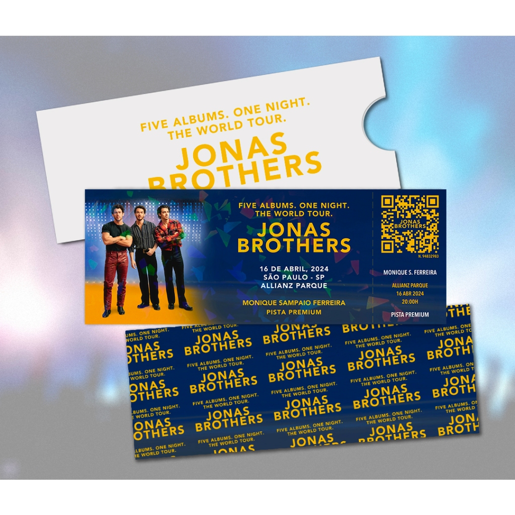 Ingresso Holográfico Personalizado - Jonas Brothers | Shopee Brasil