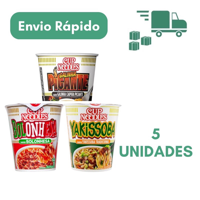 Kit com 5 Cup Noodles 67g Copo Macarrão Instantâneo | Shopee Brasil