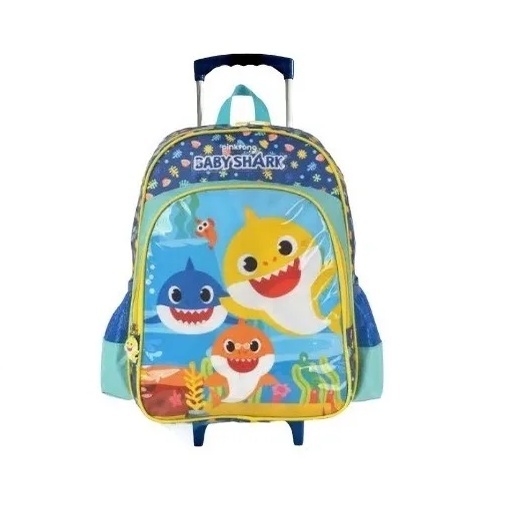 Mochila Rodinhas escolar Infantil Tubarão Boneco Baby Shark G **LER ...