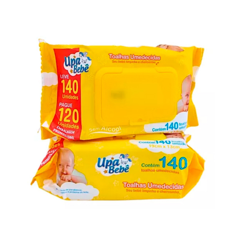 Toalha Umedecida Sem Álcool Upa Bebê Com 140 Unidades | Shopee Brasil