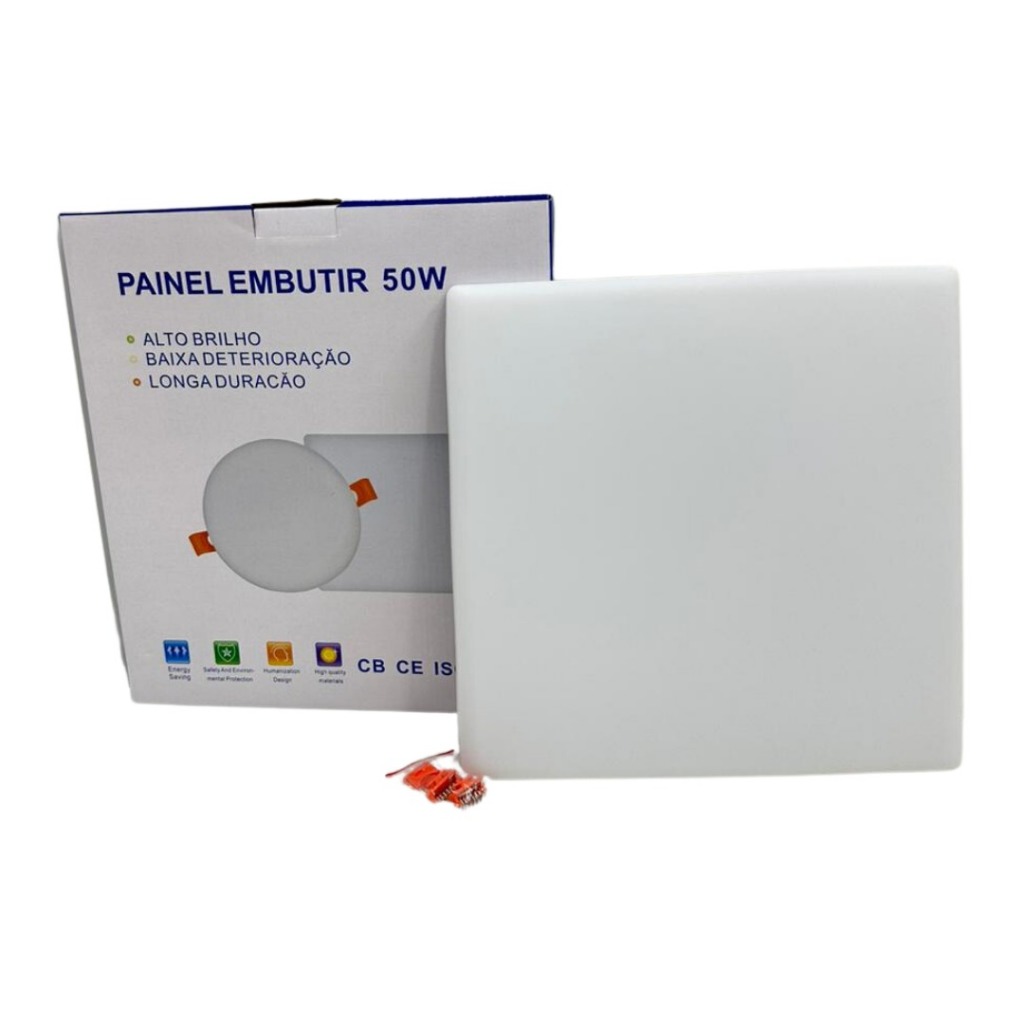 KIT 8 Plafon Led Borda Infinita 50W Embutido Quadrado Frio 6500k ou ...
