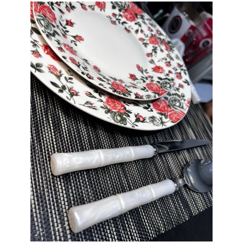 Kit 6 Pratos p Sobremesa de Porcelana Raso 19,5cm Aparelho de jantar ...