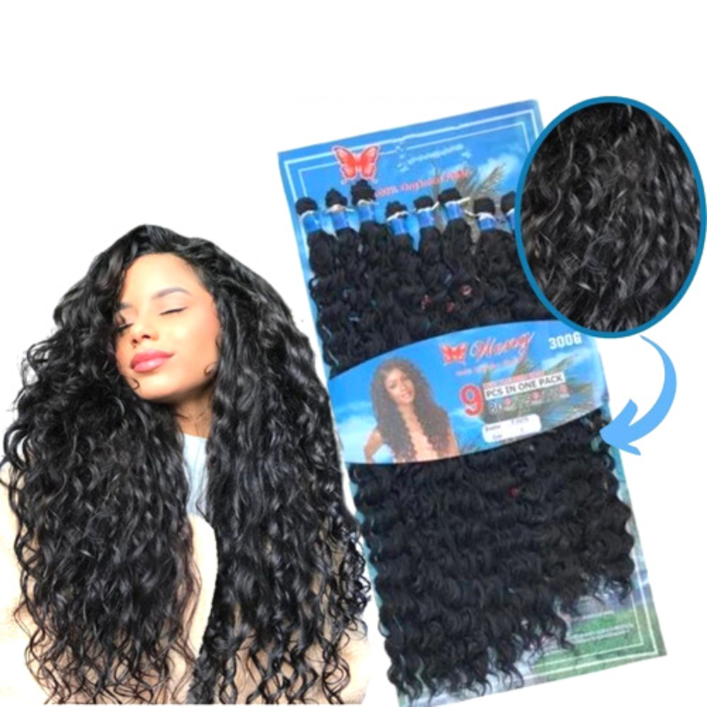 Cabelo Bio Orgânico 300g Weng Cacheado Ondulado 80cm 9 Telas ...