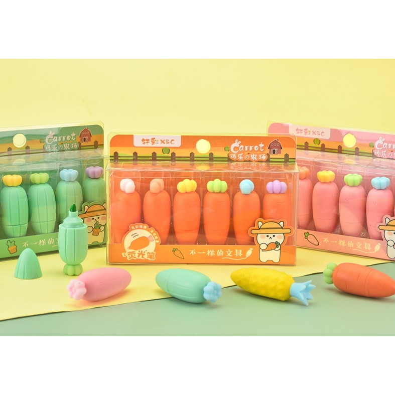 Kit 6 unid Mini Marca Texto Fofo Cacto Morango Cenoura uva abcaxi milho ... Kit 6 unid Mini Marca Texto Fofo Cacto Morango Cenoura uva abcaxi milho ...